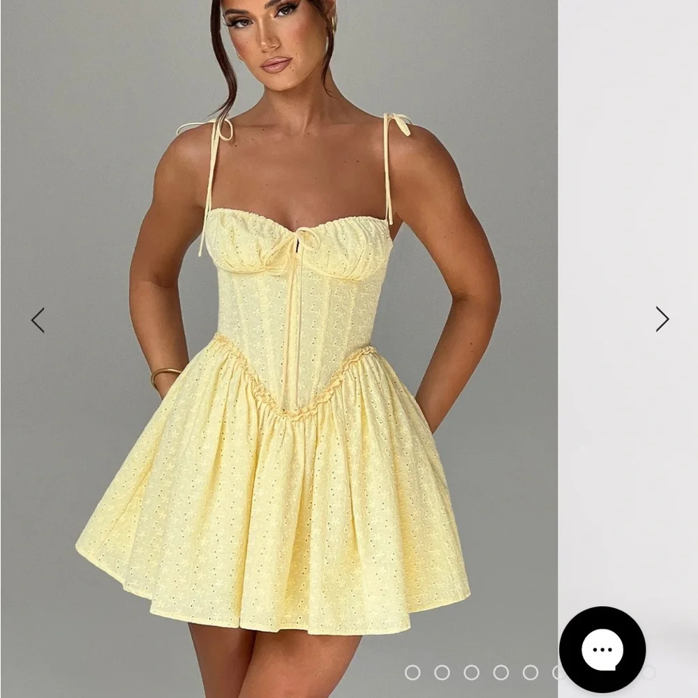 babyboo | Dresses | Chic Yellow Mini Dress With Bow Straps | Poshmark